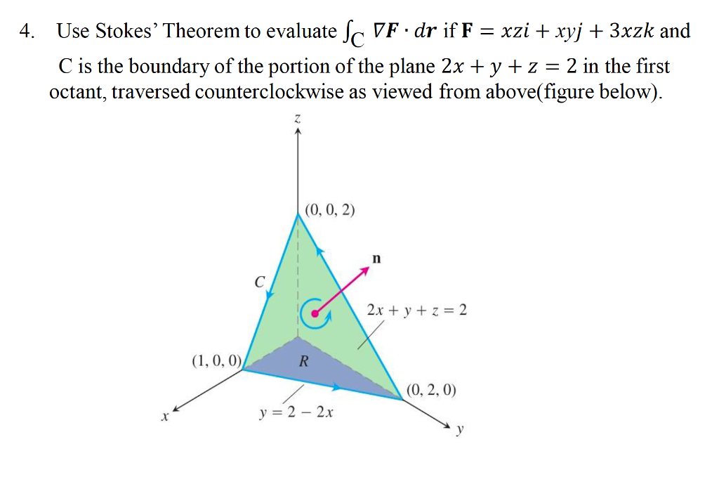 Solved 4. Use Stokes' Theorem to evaluate Sc VF : dr if F = | Chegg.com