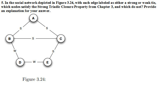 Solved 5. In the social network depicted in Figure 3.24, | Chegg.com