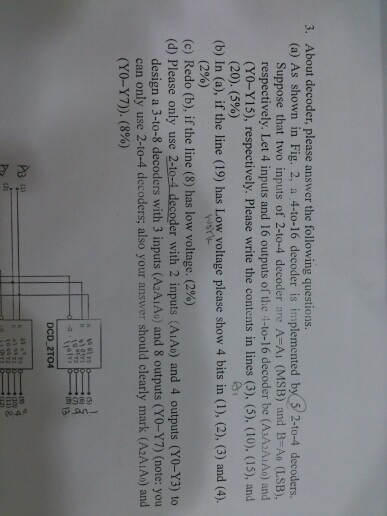 Solved 3. About decoder, please answer the following | Chegg.com