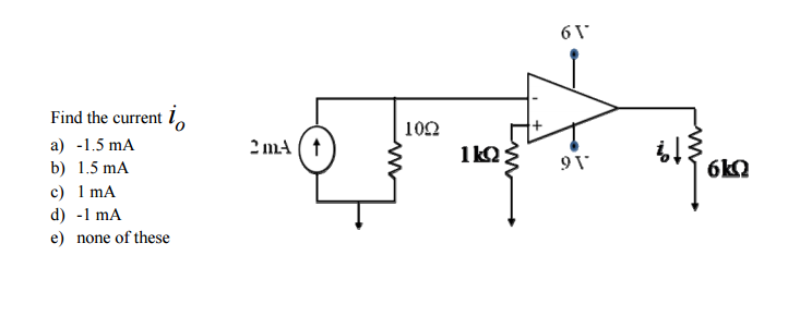 Solved Find the current i_0 -1.5 mA 1.5 mA 1mA -1mA | Chegg.com