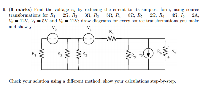 Solved Find the voltage upsilon_y by reducing the circuit to | Chegg.com
