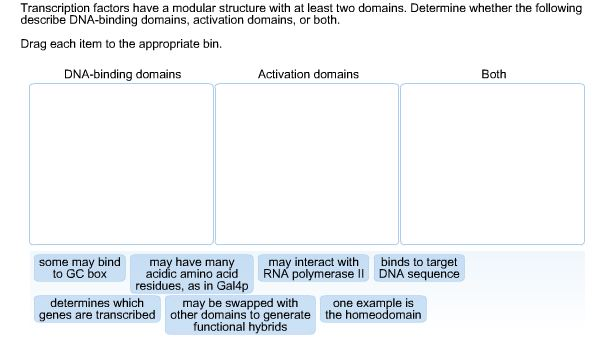 Transcription factors have a modular structure with | Chegg.com