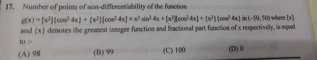Solved 17. Number of points of non-differentiability of the | Chegg.com