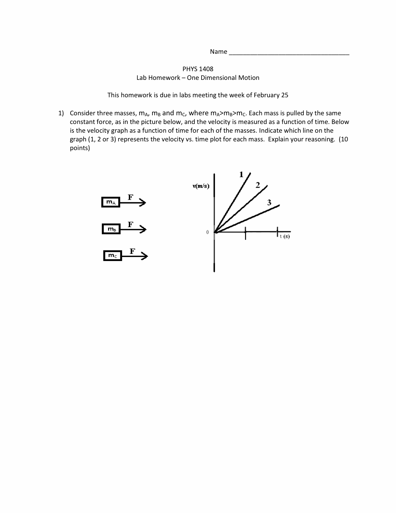 Solved Consider three masses, MA, MB and mC where mA>mB>mC. | Chegg.com