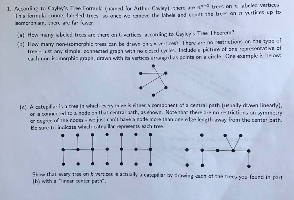 According to Cayley's Tree Formula (named for Arthur | Chegg.com