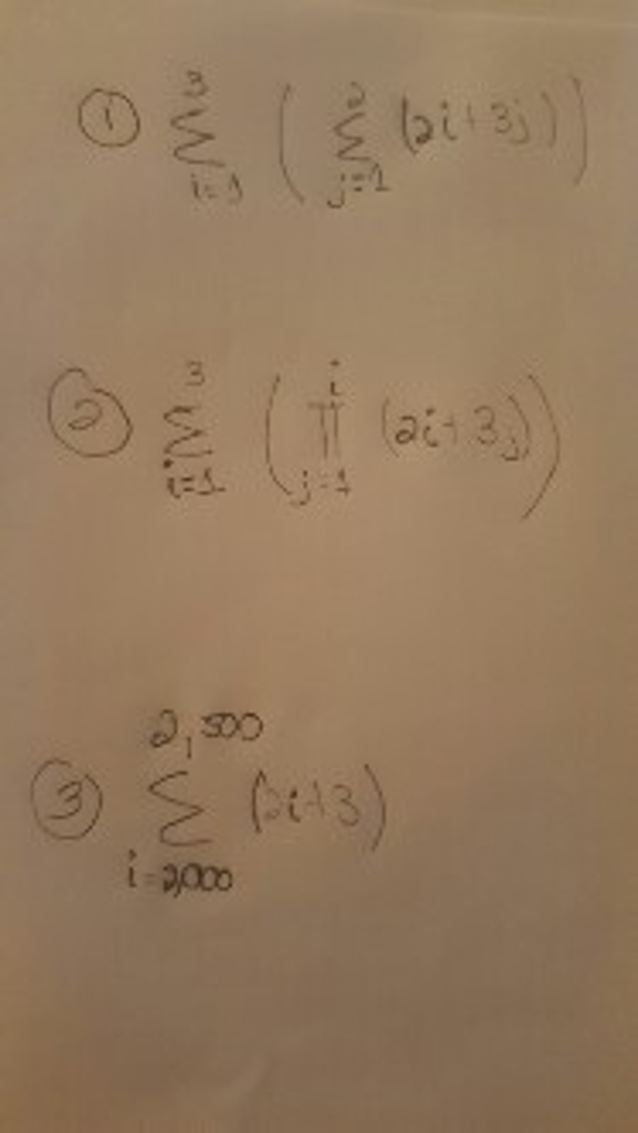 Solved Sigma^3_i = 1 (sigma^infinity_j = 1(2j + 3j)) | Chegg.com