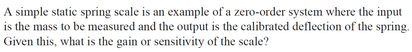 Solved A simple static spring scale is an example of a | Chegg.com