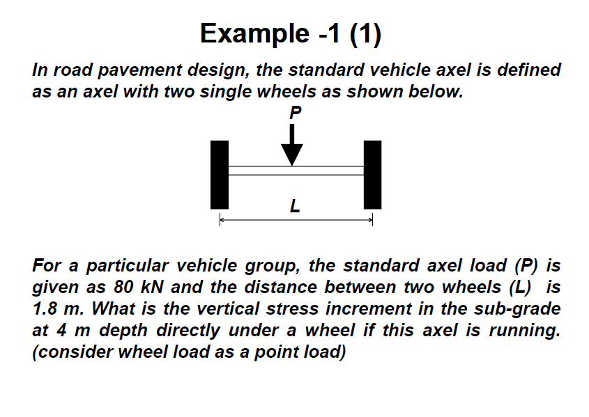 In road pavement design, the standard vehicle axel is | Chegg.com