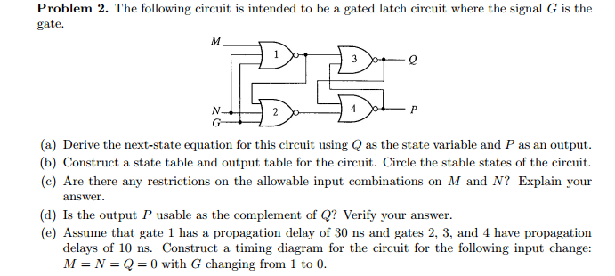 Problem 2. The following circuit is intended to be a | Chegg.com