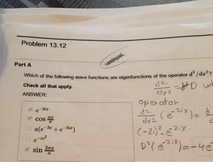 Solved Which Of The Following Wave Functions Are 
