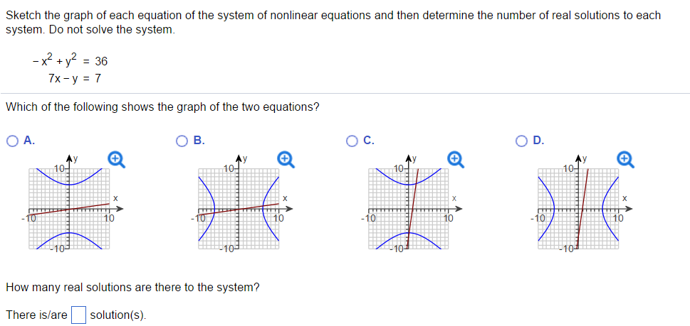 Solved Sketch the graph of each equation of the system of | Chegg.com