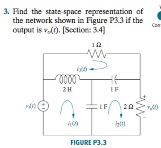 Solved 3 Find The State Space Representation Of The Network