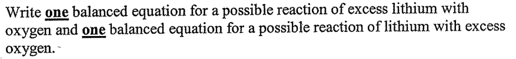 Solved Write one balanced equation for a possible reaction | Chegg.com