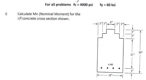 Solved Compute Mn (nominal moment) for the r/f concrete | Chegg.com