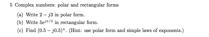 Solved Complex numbers: polar and rectangular forms (a) | Chegg.com