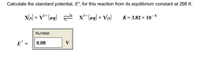 Solved Calculate the standard potential, Eo, for this | Chegg.com