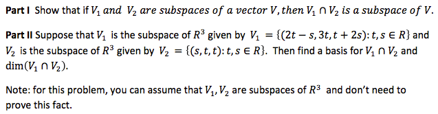 Solved Show that if V_1 and V_2 are subspaces of a vector V, | Chegg.com