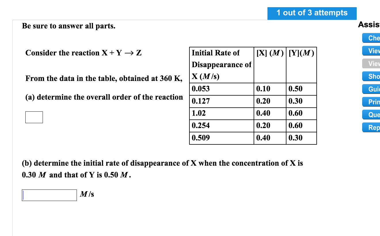 Solved Consider the reaction X + Y rightarrow Z From the | Chegg.com