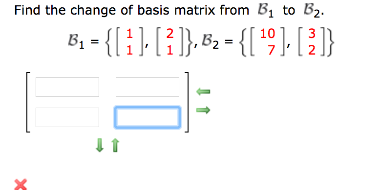 Solved Find the change of basis matrix from to B_1 to B_2. | Chegg.com