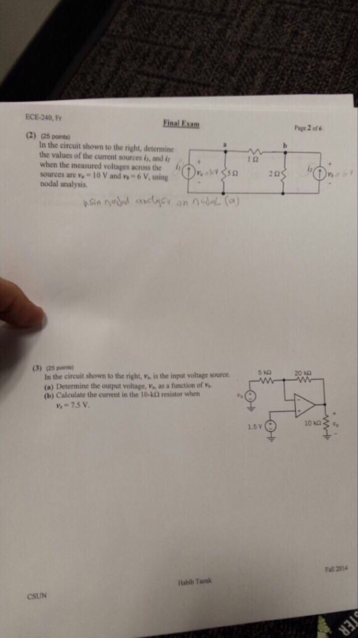 Solved ECE-240, Fr 02) (25 points) In the circuit shown to | Chegg.com