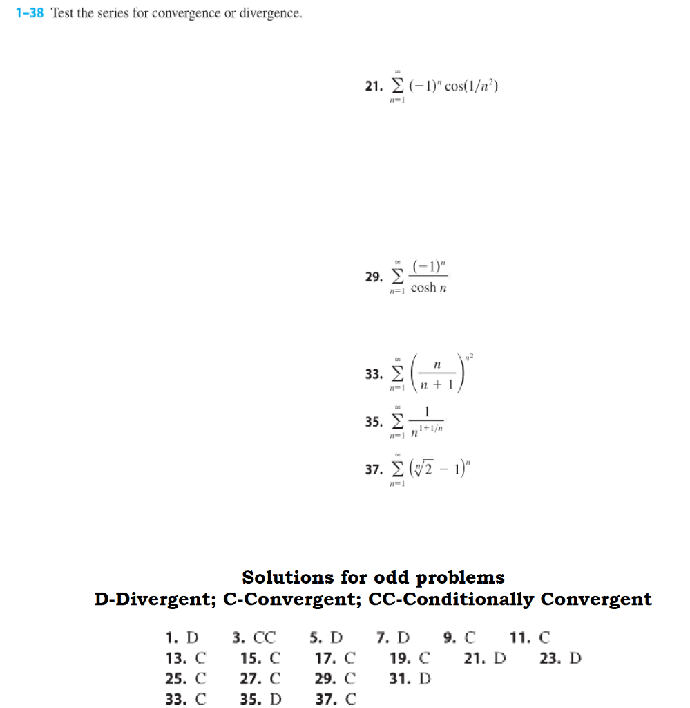 Solved Test the series for convergence or divergence. | Chegg.com