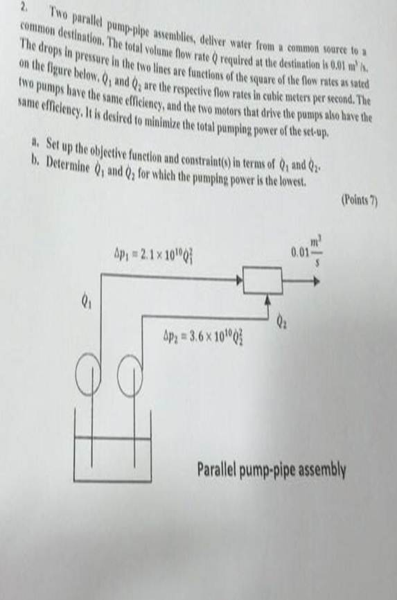 Solved 2. Two parallel pump-pipe asemiblies, delver water | Chegg.com