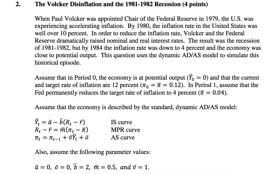 Solved The Volcker Disinflation and the 1981-1982 Recession | Chegg.com