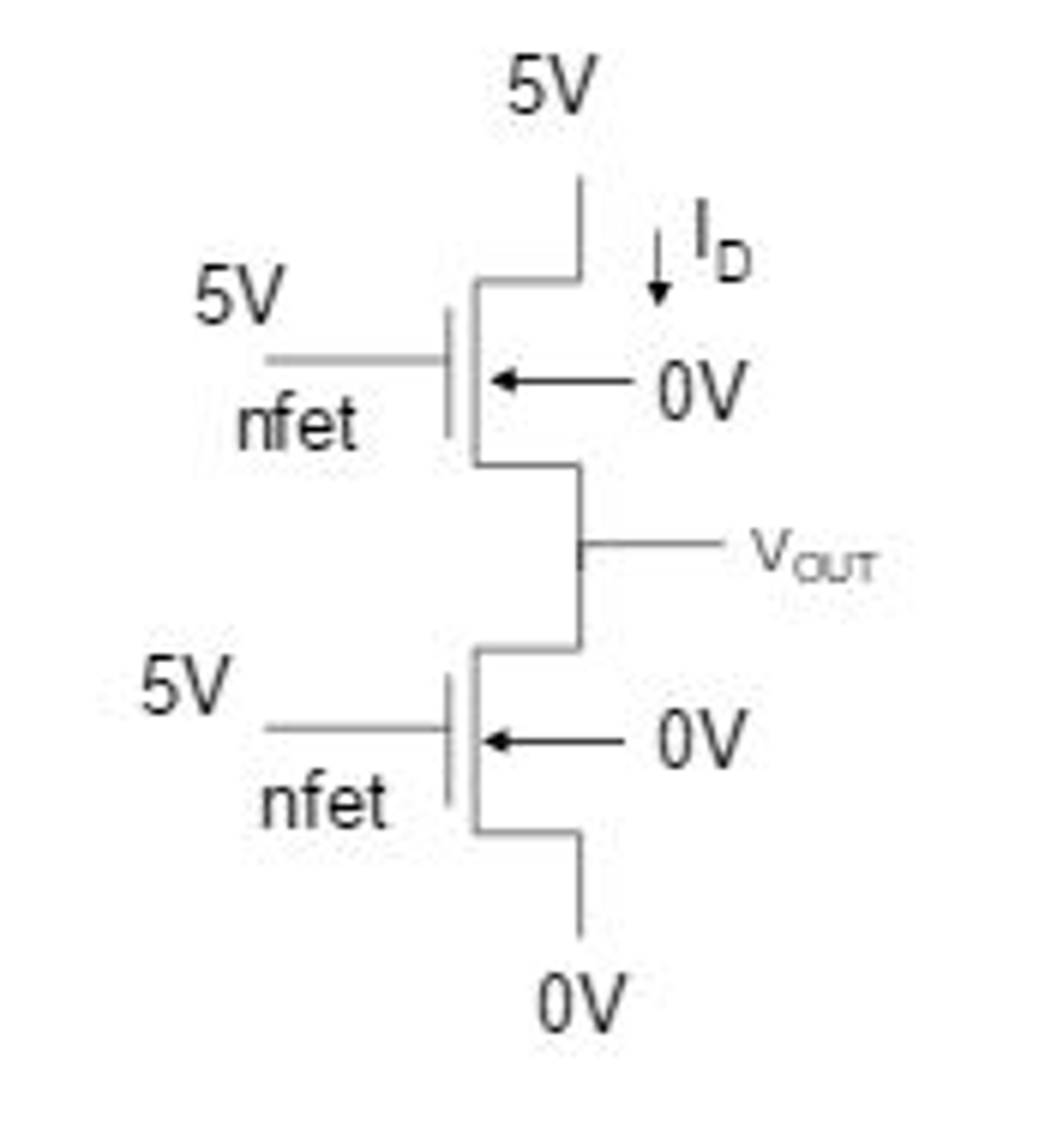 Solved Calculate the voltage on output (Vout) and Id kn’ | Chegg.com