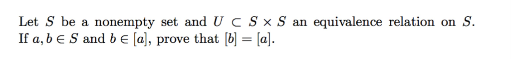 Solved Let S be a nonempty set and U Subset S times S an | Chegg.com