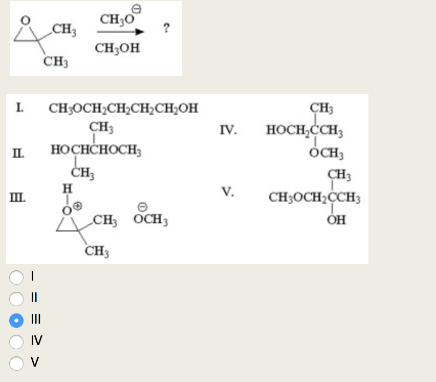Solved CH3o CH3OH CH3 CH3 I CHOCH2CH2CH2CH OH CH3 IV. HOCH | Chegg.com