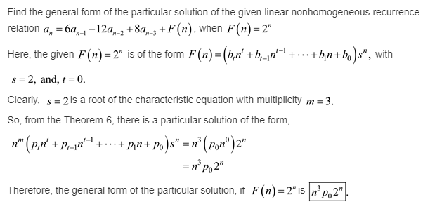 Solved Find the general form of the particular solution of | Chegg.com