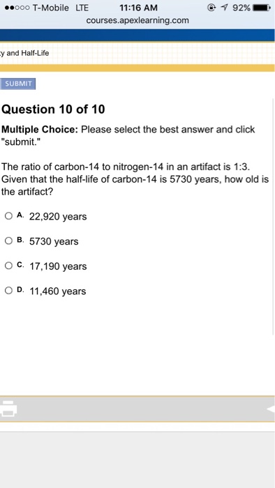 Solved ooo T-Mobile LTE 11:16 AM courses.apexlearning.com y | Chegg.com