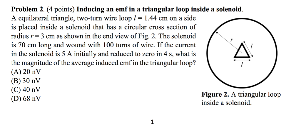 Solved Problem 2 4 Points Inducing An Emf In A Triangular