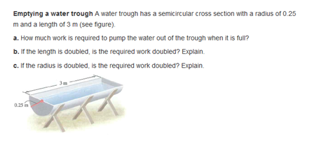 Solved Emptying a water trough A water trough has a | Chegg.com