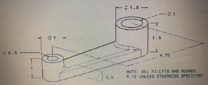 Draw the standard views required for the part below. | Chegg.com