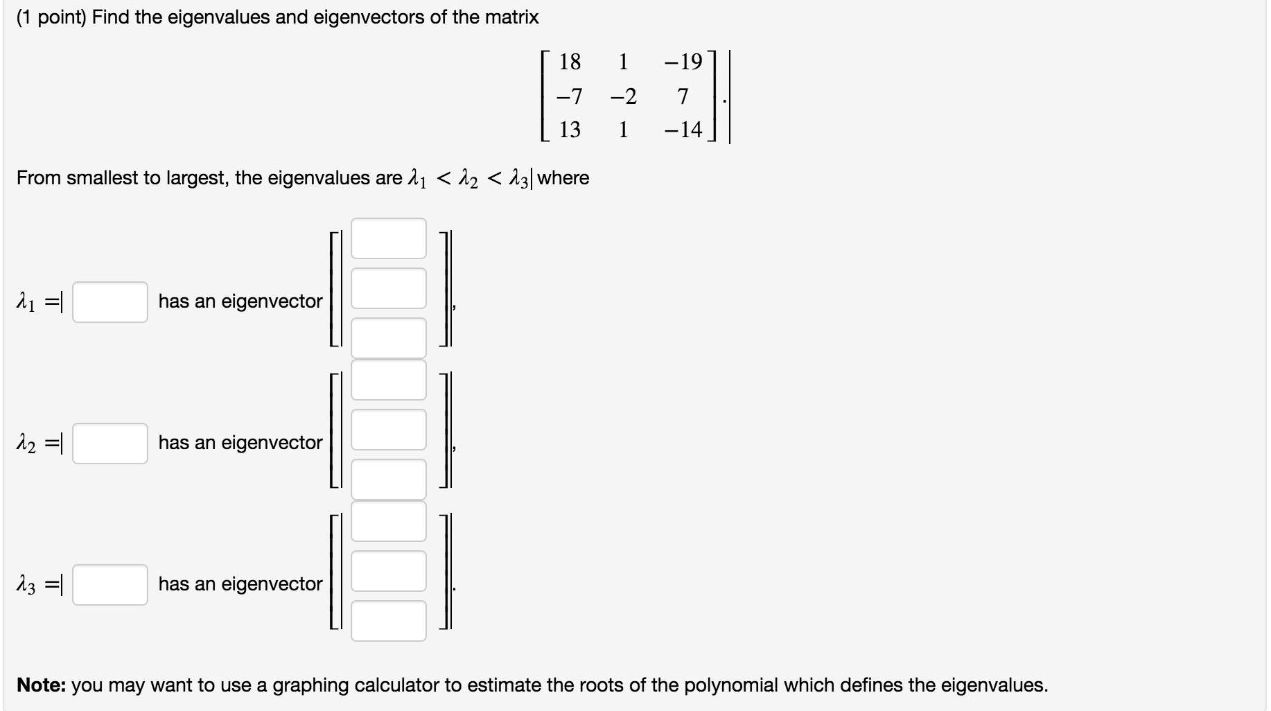 Solved Find the eigenvalues and eigenvectors of the matrix | Chegg.com