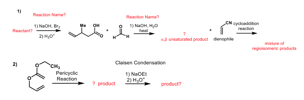 Solved Reaction Name? Reaction Name? CN cycloaddition 1) | Chegg.com