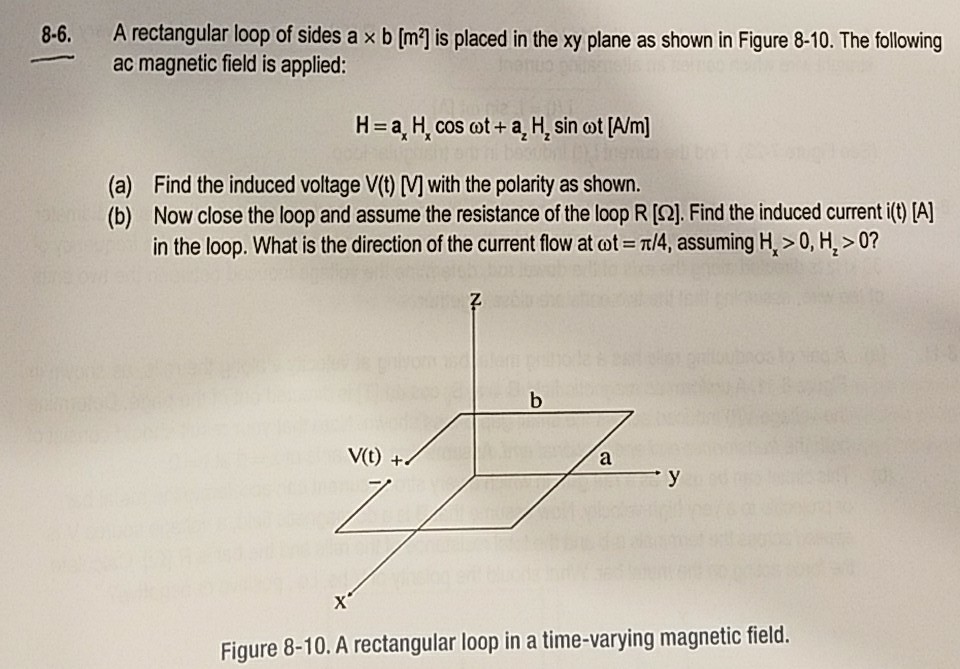 Solved 66 A rectangular loop of sides a × b [my is placed in | Chegg.com