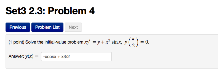Solved Solve the initial-value problem xy = y + x^2 sin x, y | Chegg.com