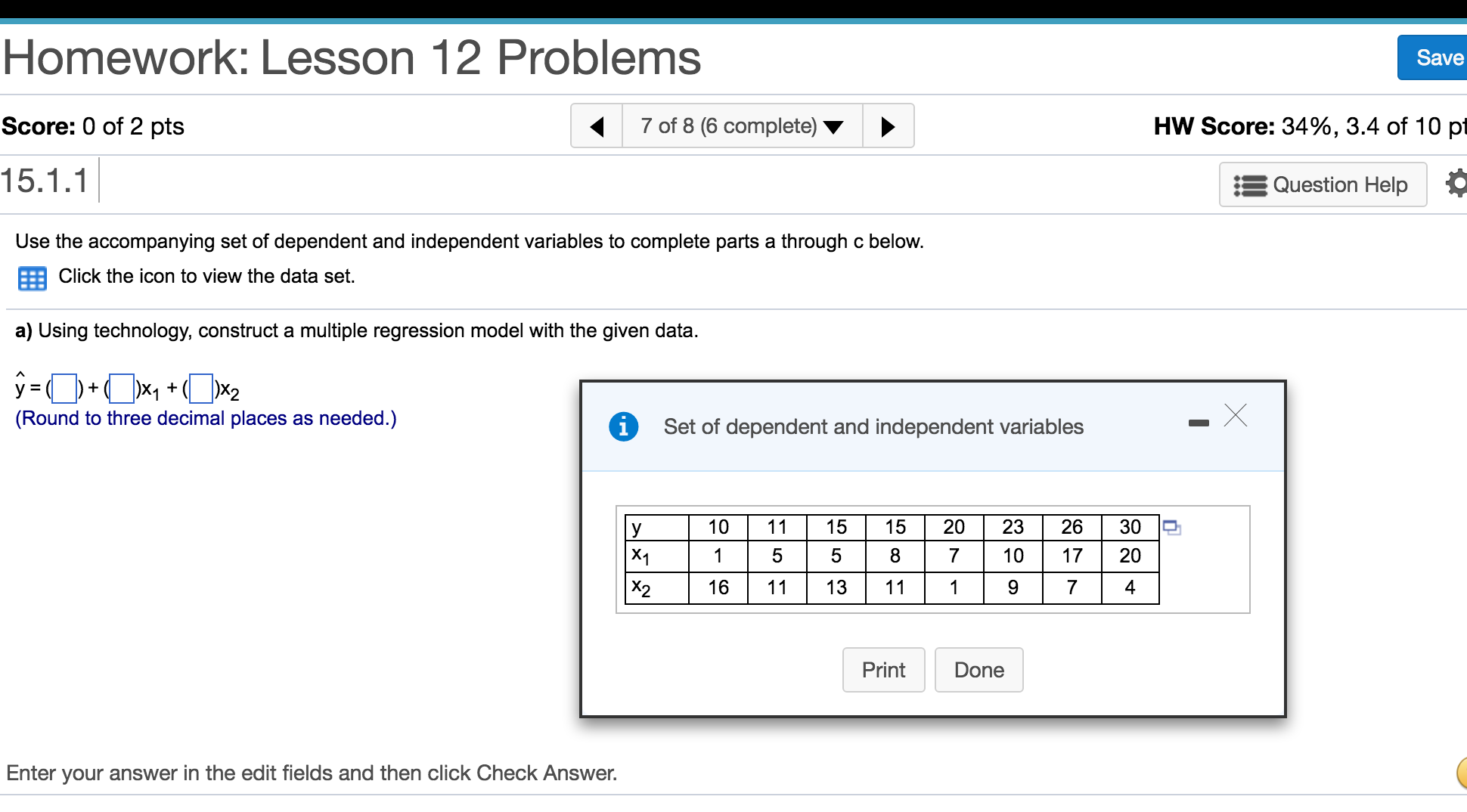Solved Use the accompanying set of dependent and independent | Chegg.com Solved Use the accompanying set of dependent and independent | Chegg.com