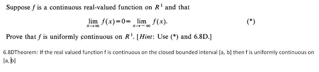 Solved Suppose f is a continuous real-valued function on R | Chegg.com