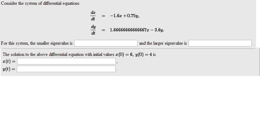 Solved Consider the system of differential equations dx / | Chegg.com