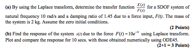 Solved By using the Laplace transform, determine the | Chegg.com