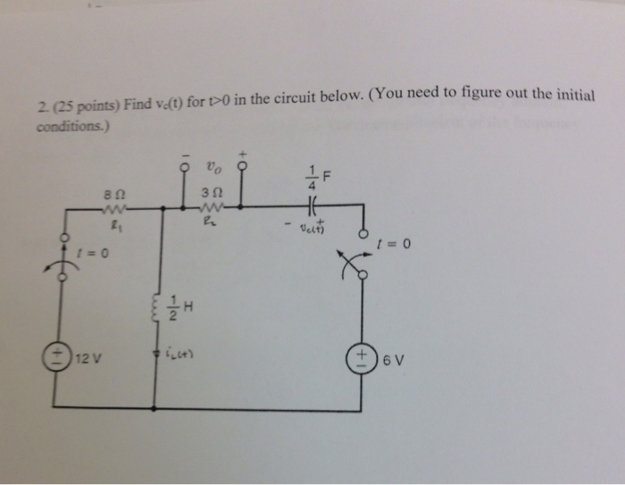 Solved Find vc(t) for t > 0 in the circuit below. (You need | Chegg.com