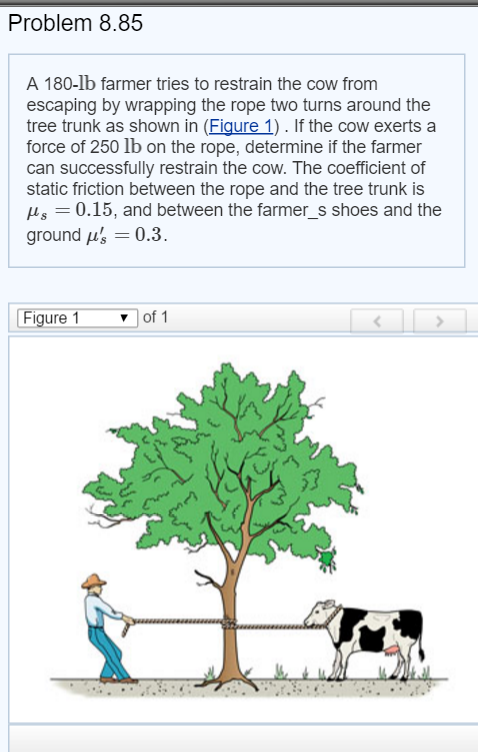 Solved A 180-lb farmer tries to restrain the cow from | Chegg.com