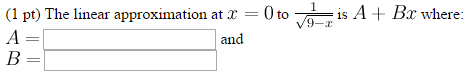 Solved The linear approximation at x = 0 to sin(8x) is A + | Chegg.com