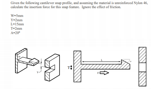 Solved Given the following cantilever snap profile, and | Chegg.com