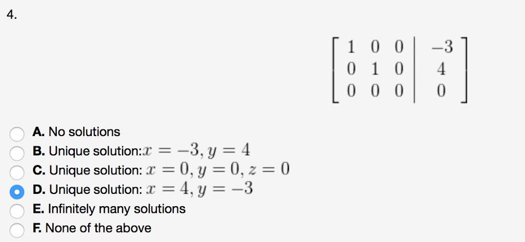 Solved (1 pt) The reduced row echelon form of a system of | Chegg.com Solved (1 pt) The reduced row echelon form of a system of | Chegg.com