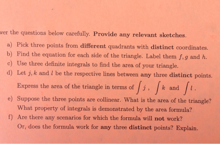a) Pick three points from different quadrants with | Chegg.com