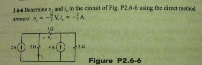 Solved Determine Vx and ix in the circuit of Fig. P2.6-6 | Chegg.com